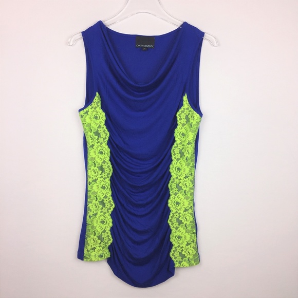 Cynthia Rowley | Tops | Cynthia Rowley L Draped Neck Ruched Tank Top | Poshmark
